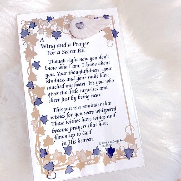 Jewelry | White Angel Wings Silver Heart Jewelry Pin A Prayer From ...